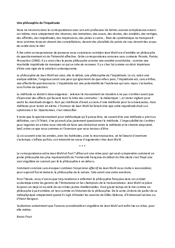 (DOC) Extrait de la Préface de Bruno Picot à la Correspondance entre ...