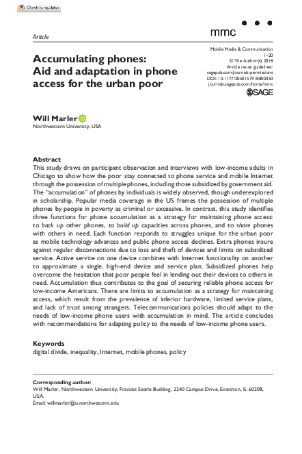(PDF) Accumulating phones: Aid and adaptation in phone access for the ...