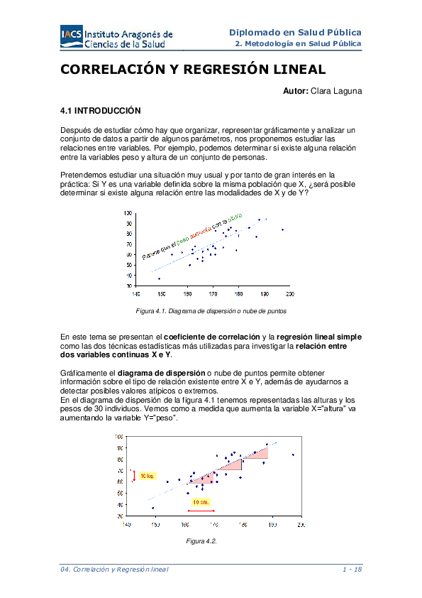 (PDF) CORRELACIÓN Y REGRESIÓN LINEAL