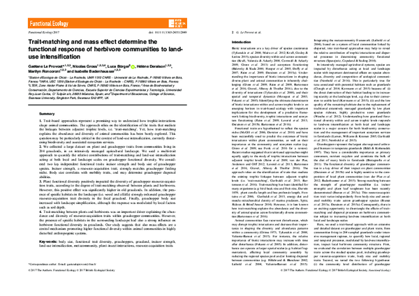 (PDF) Trait-matching and mass effect determine the functional response of herbivore communities ...