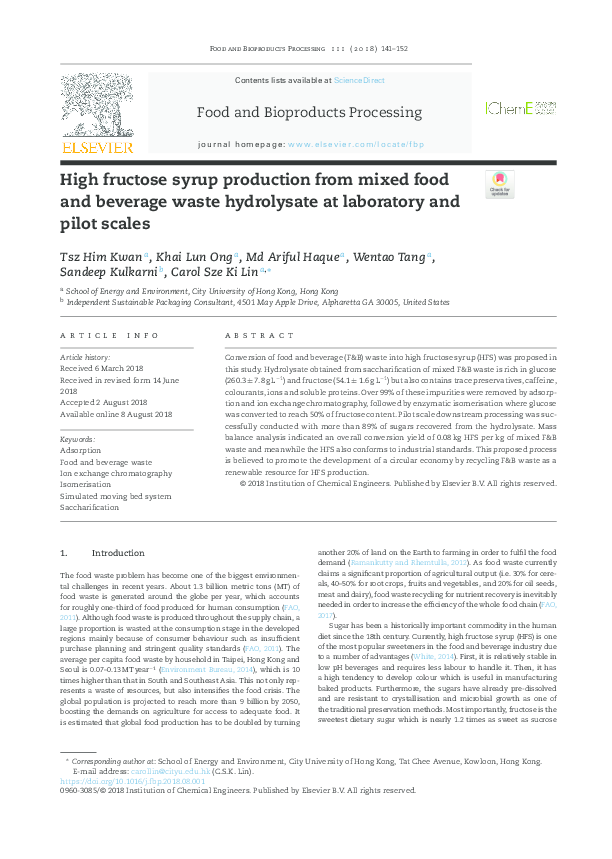 (PDF) High fructose syrup production from F&B waste.pdf