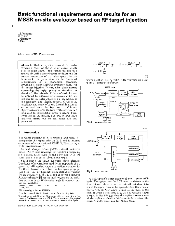 (PDF) Basic functional requirements and results for an MSSR on-site ...
