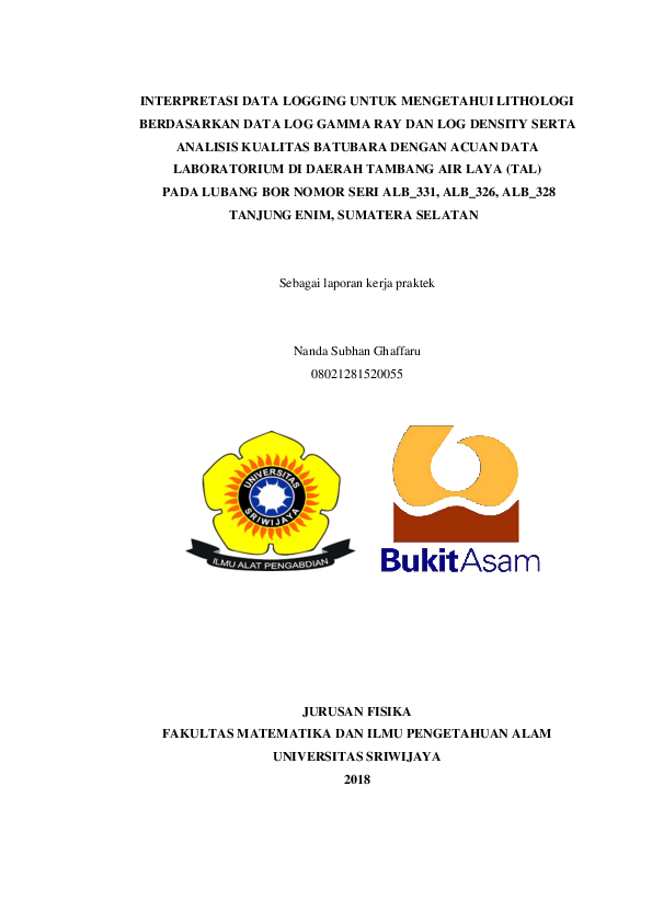 (PDF) INTERPRETASI DATA LOGGING UNTUK MENGETAHUI LITHOLOGI BERDASARKAN ...