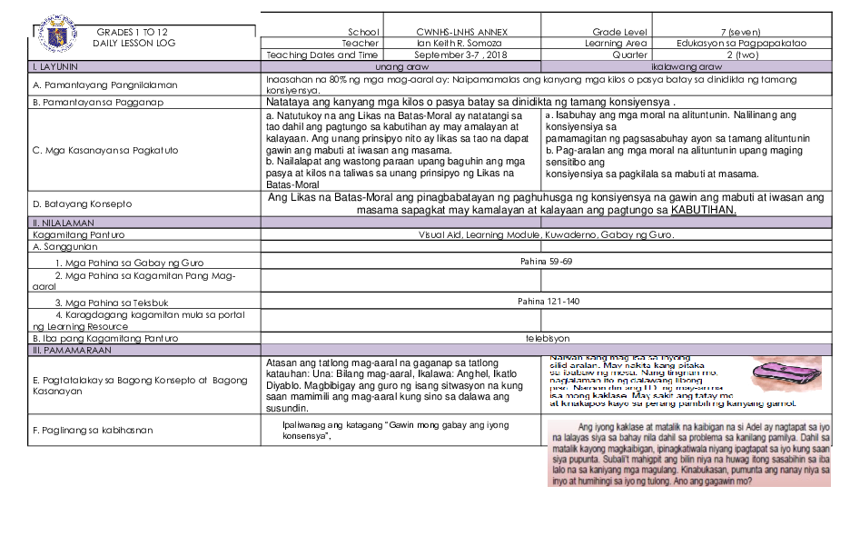 (DOC) ESP 7 DLL SEPT 10-14,