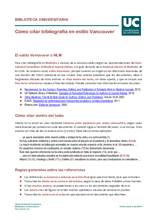 (PDF) Guia citar estilo vancouver