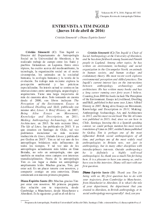(PDF) Entrevista a Tim Ingold