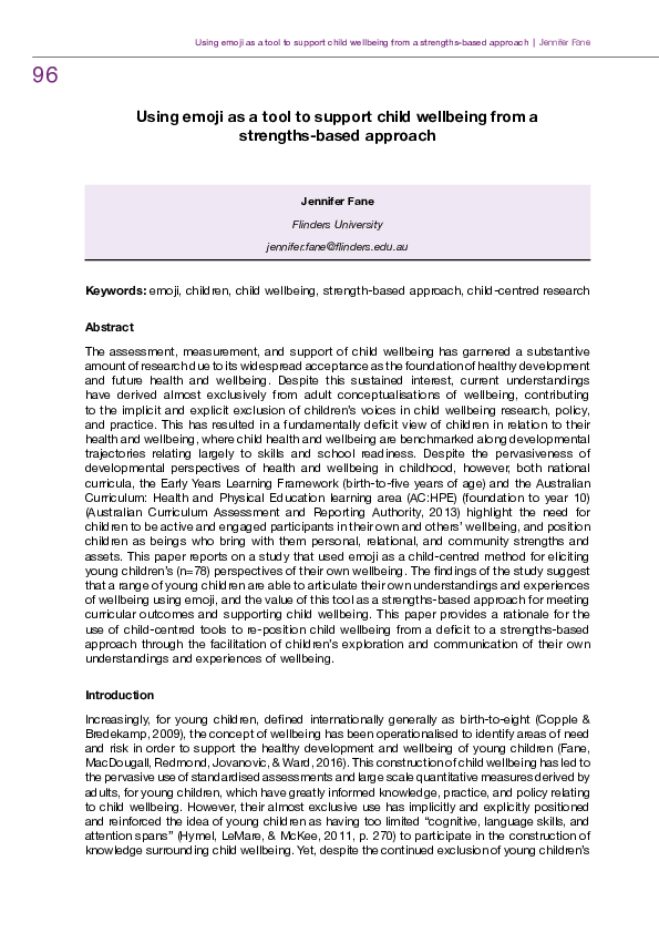 (PDF) Using emoji as a tool to support child wellbeing from a strengths ...