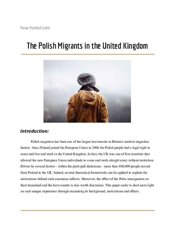 (PDF) The Polish Migrants in the United Kingdom