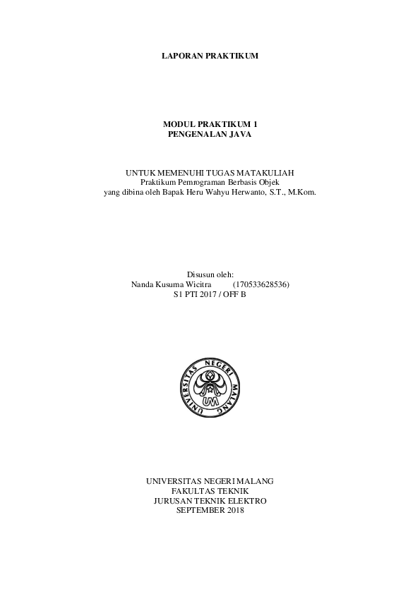 (DOC) LAPORAN PRAKTIKUM PBO PENGENALAN JAVA.docx
