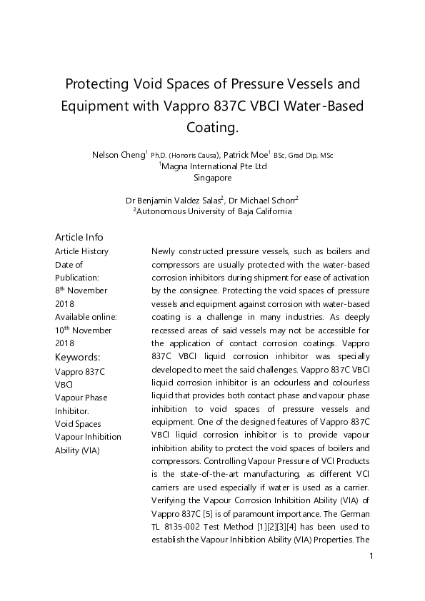 (PDF) Protecting Void Spaces of Pressure Vessels and Equipment with ...