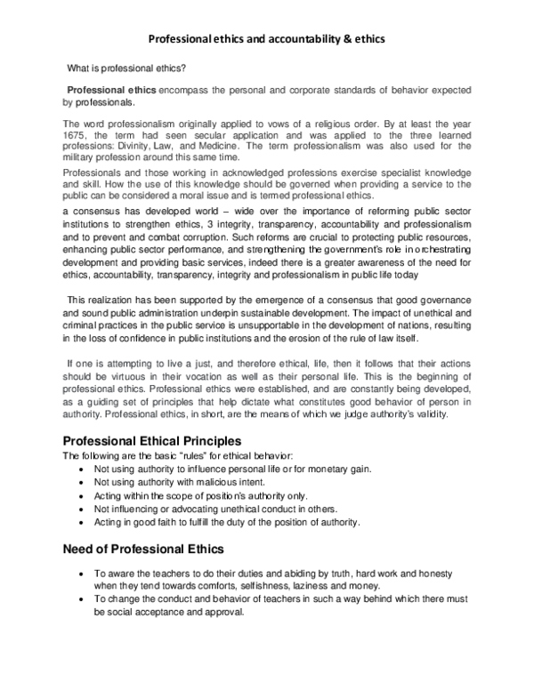 (DOC) What is professional ethics