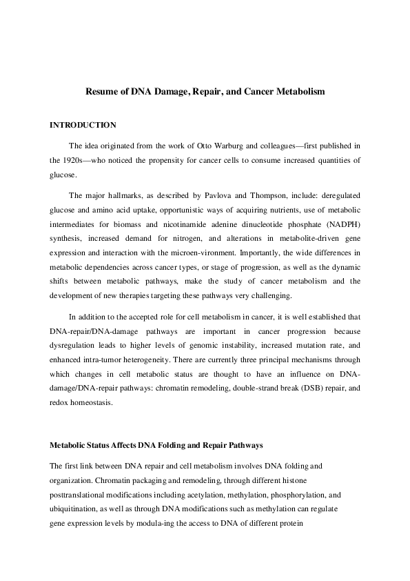 (DOC) Resume of Biochemistry