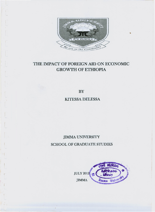 (PDF) THE ROLE OF FOREIGN AID IN ECONOMIC DEVELOPMENT OF DEVELOPING COUNTRIES | mekha rousseau ...