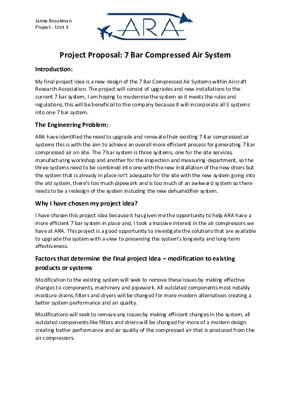(DOC) Upgrading ARA's 7 Bar Compressed Air System