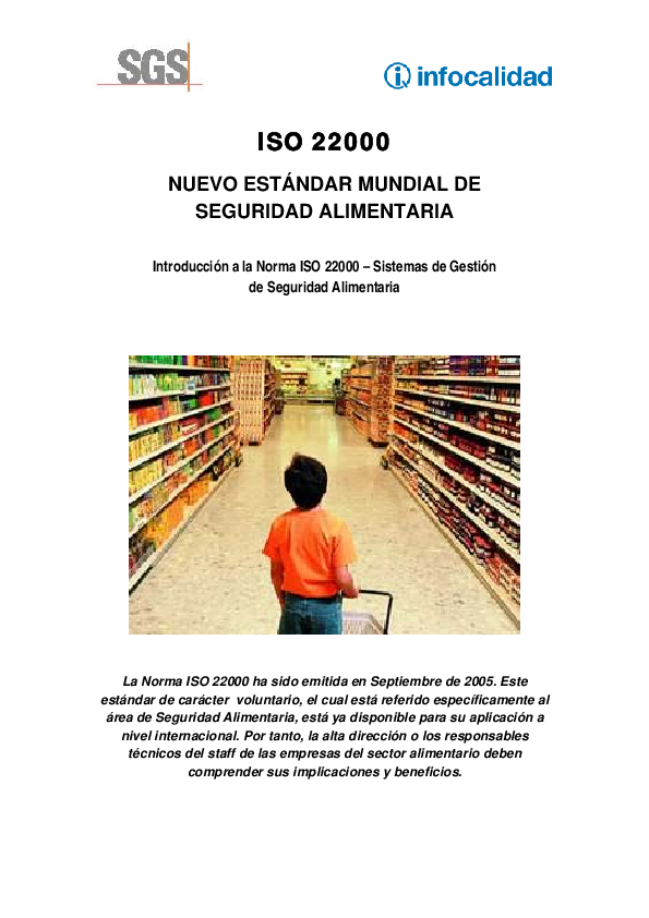 (PDF) ISO 22000 NUEVO ESTÁNDAR MUNDIAL DE SEGURIDAD ALIMENTARIA Introducción a la Norma ISO ...