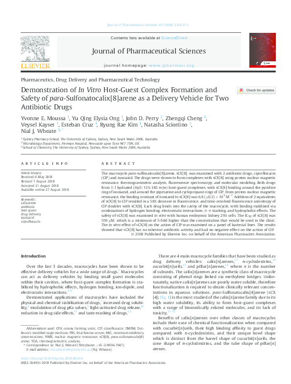 (PDF) Demonstration of In Vitro Host-Guest Complex Formation and Safety ...