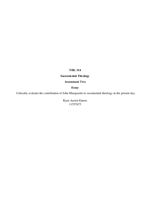 (PDF) Sacramental Theology Paper 2