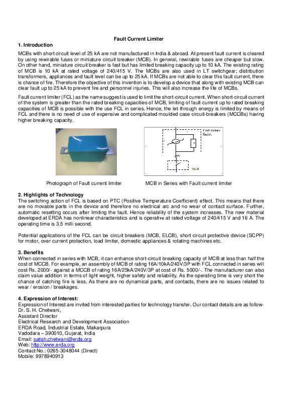 Pdf Fault Current Limiter 1 Introduction
