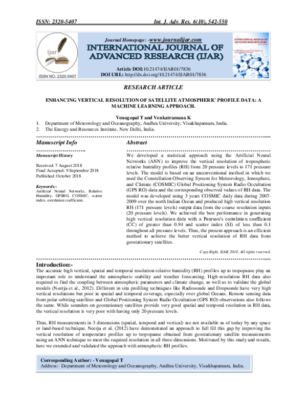 (PDF) ENHANCING VERTICAL RESOLUTION OF SATELLITE ATMOSPHERIC PROFILE ...