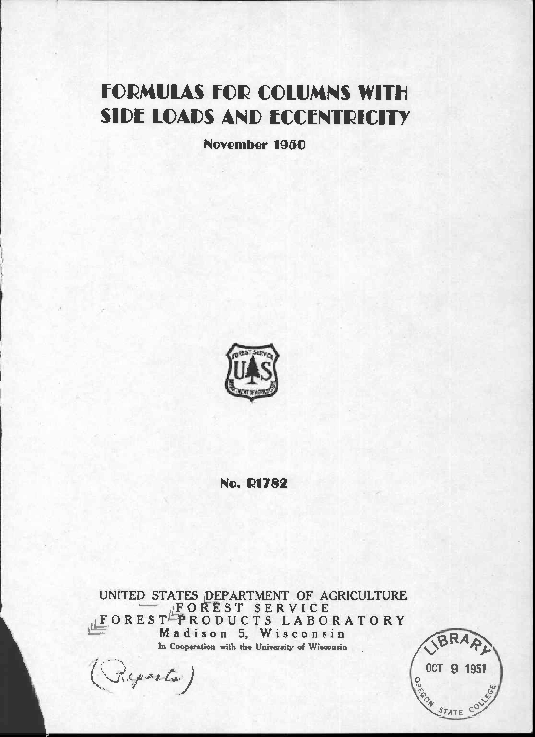 (PDF) FORMULAS FOR COLUMNS WITI-1 SIDE LOADS AND ECCENTRICITY FORMULAS ...