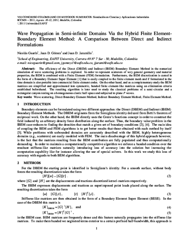 (PDF) Wave Propagation in Semi-infinite Domains Via the Hybrid Finite Element-Boundary Element ...