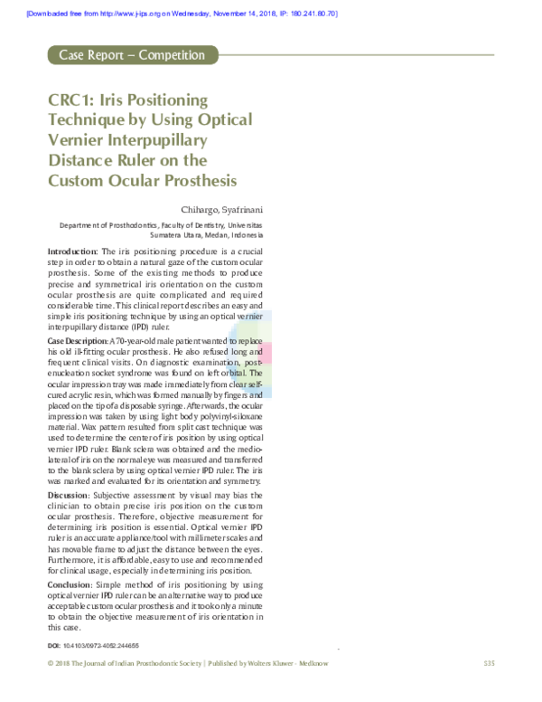 (PDF) Iris Positioning Technique by Using Optical Vernier ...