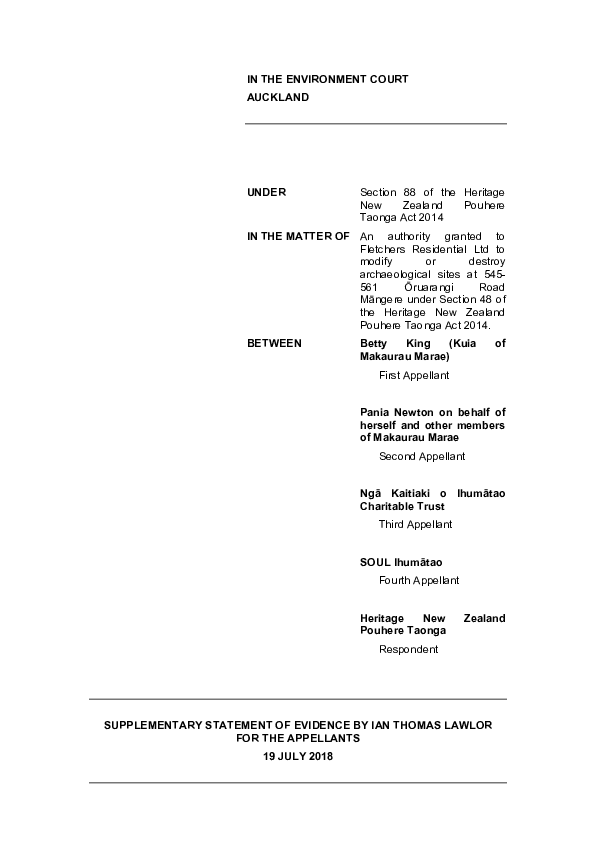 (PDF) Lawlor, I. T. (19 Jul 2018). Supplementary statement of evidence ...