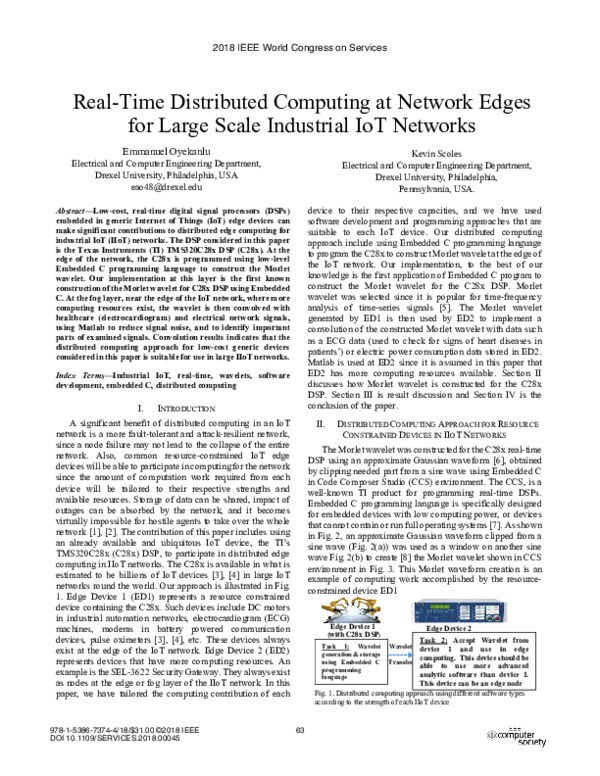 Pdf Ieeereal Time Distributed Computing At Network Edges For Large Scale Industrial Iot