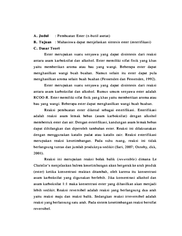 (DOC) PEMBUATAN ESTER (n-butil Asetat).docx