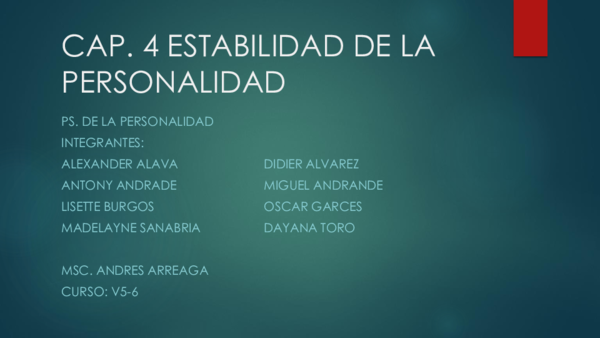 (PPT) ESTABILIDAD DE LA PERSONALIDAD