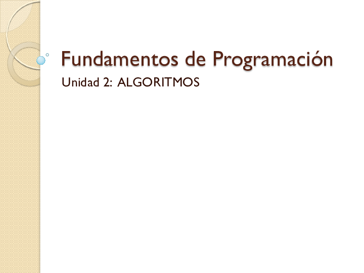 (PDF) Fundamentos de Programación Unidad 2: ALGORITMOS