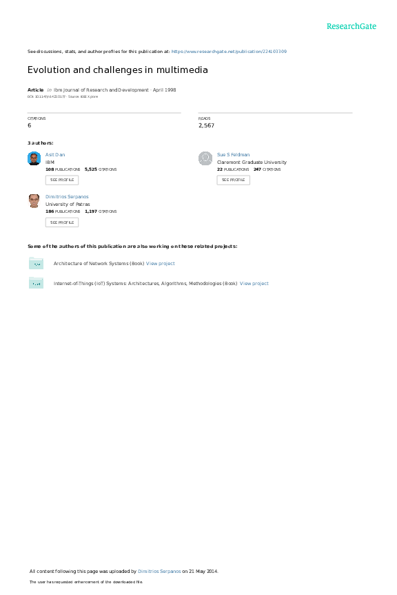 (PDF) Evolution and challenges in multimedia