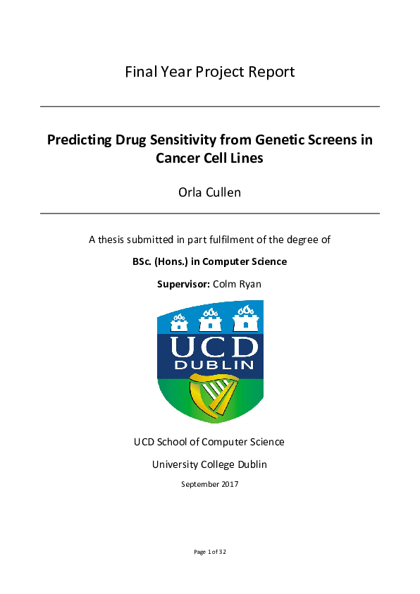 (PDF) Predicting Drug Sensitivity from Genetic Screens in Cancer Cell ...