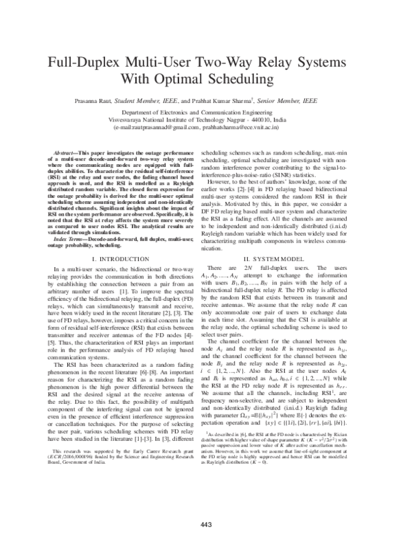 Full Duplex Multi User Two Way Relay Systems With Optimal Scheduling