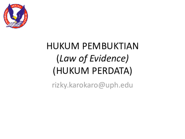 (PPT) FH UPH PEMBUKTIAN PERDATA
