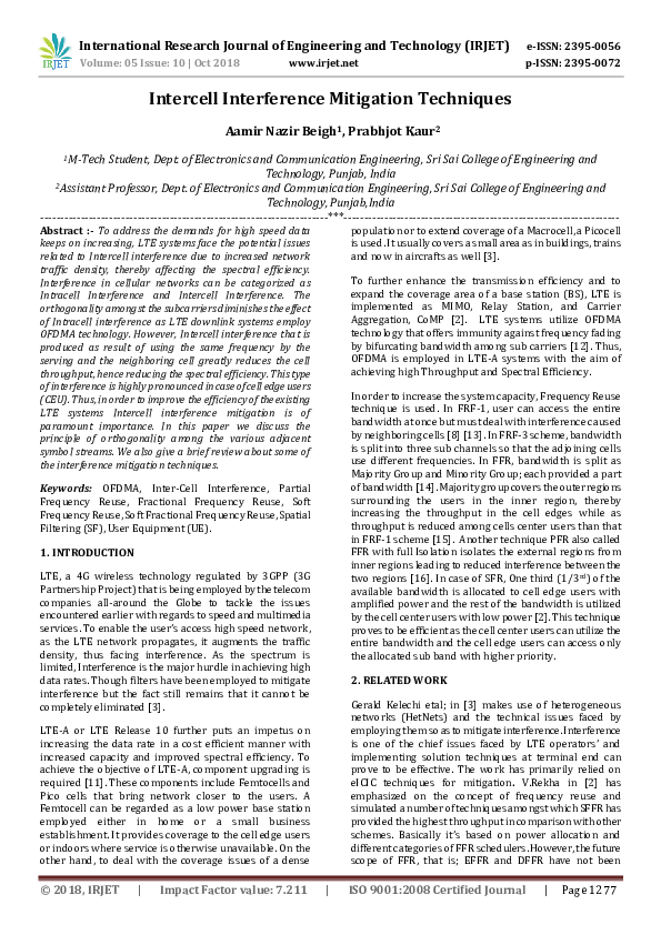 (PDF) IRJET- Intercell Interference Mitigation Techniques
