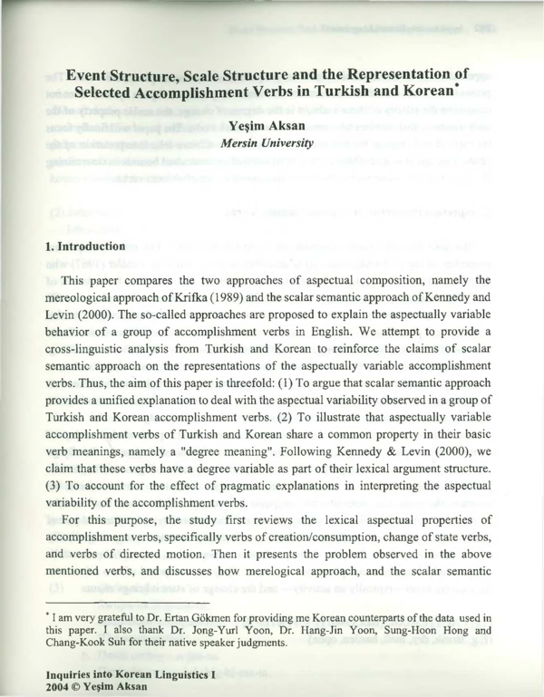 (PDF) Event Structure, Scale Structure and the Representation of Selected Accomplishment Verbs ...