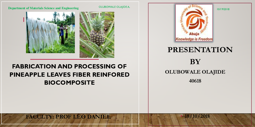 (PDF) FABRICATION AND PROCESSING OF PINEAPPLE LEAVES FIBER REINFORED ...