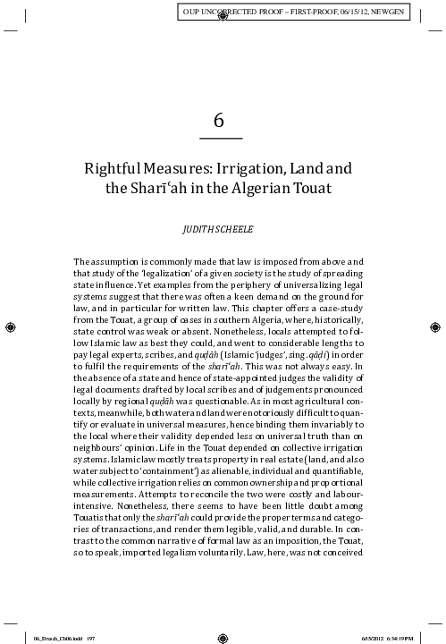 (PDF) Rightful measures: irrigation, land and the sharīʿah in the ...