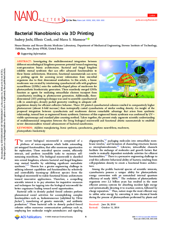 (PDF) Bacterial Nanobionics via 3D Printing