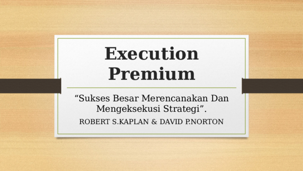 (PPT) Execution Premium