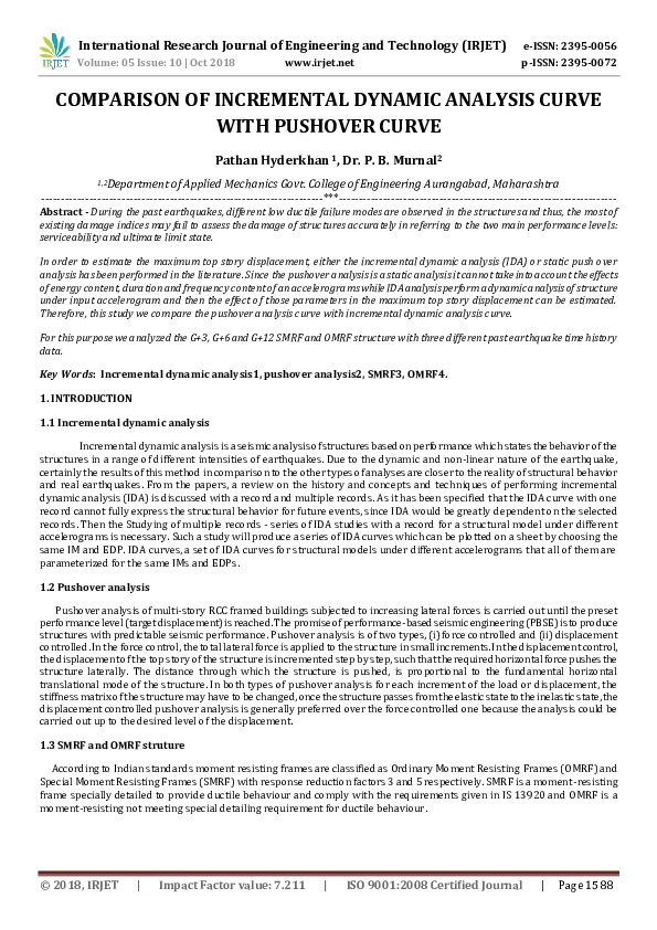 (PDF) IRJET- COMPARISON OF INCREMENTAL DYNAMIC ANALYSIS CURVE WITH PUSHOVER CURVE