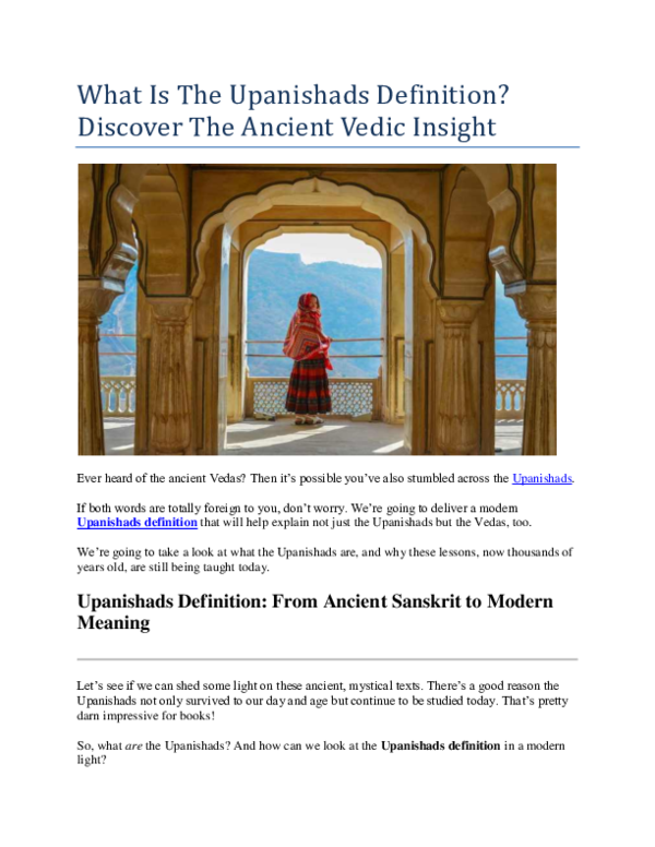 What Is The Upanishads Definition Discover The Ancient