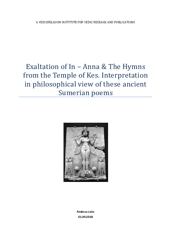 (PDF) Exaltation of In – Anna & The Hymns from the Temple of Kes ...