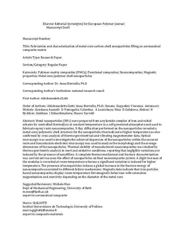 (PDF) Elsevier Editorial System(tm) for European Polymer Journal