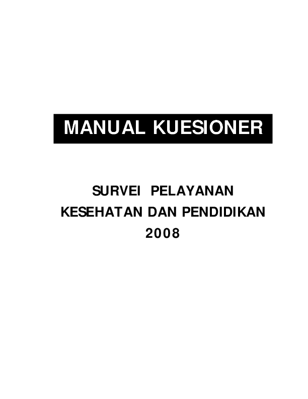 (PDF) MANUAL KUESIONER