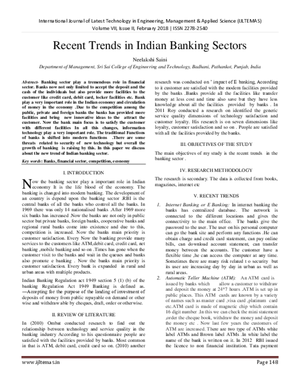(PDF) Recent Trends in Indian Banking Sectors