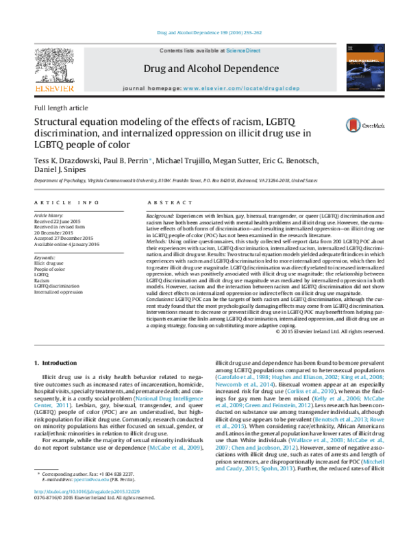 (PDF) Structural equation modeling of the effects of racism, LGBTQ ...
