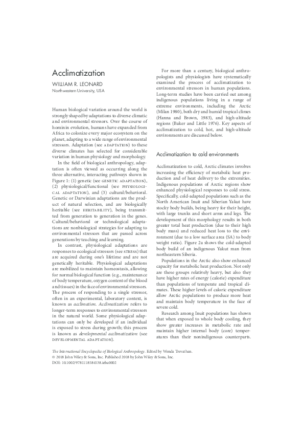 (PDF) Acclimatization