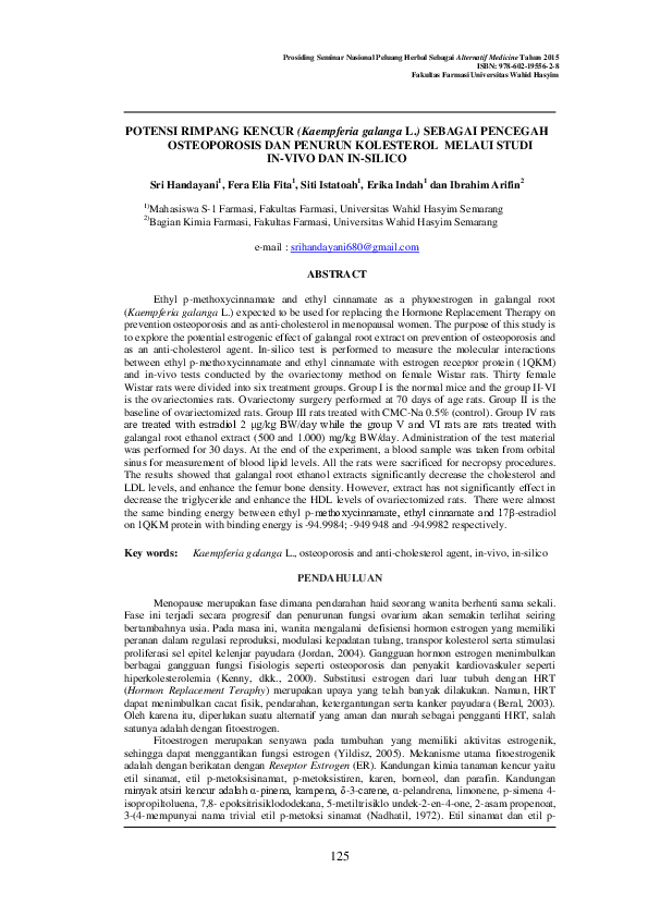 (PDF) POTENSI RIMPANG KENCUR (Kaempferia galanga L.) SEBAGAI PENCEGAH ...